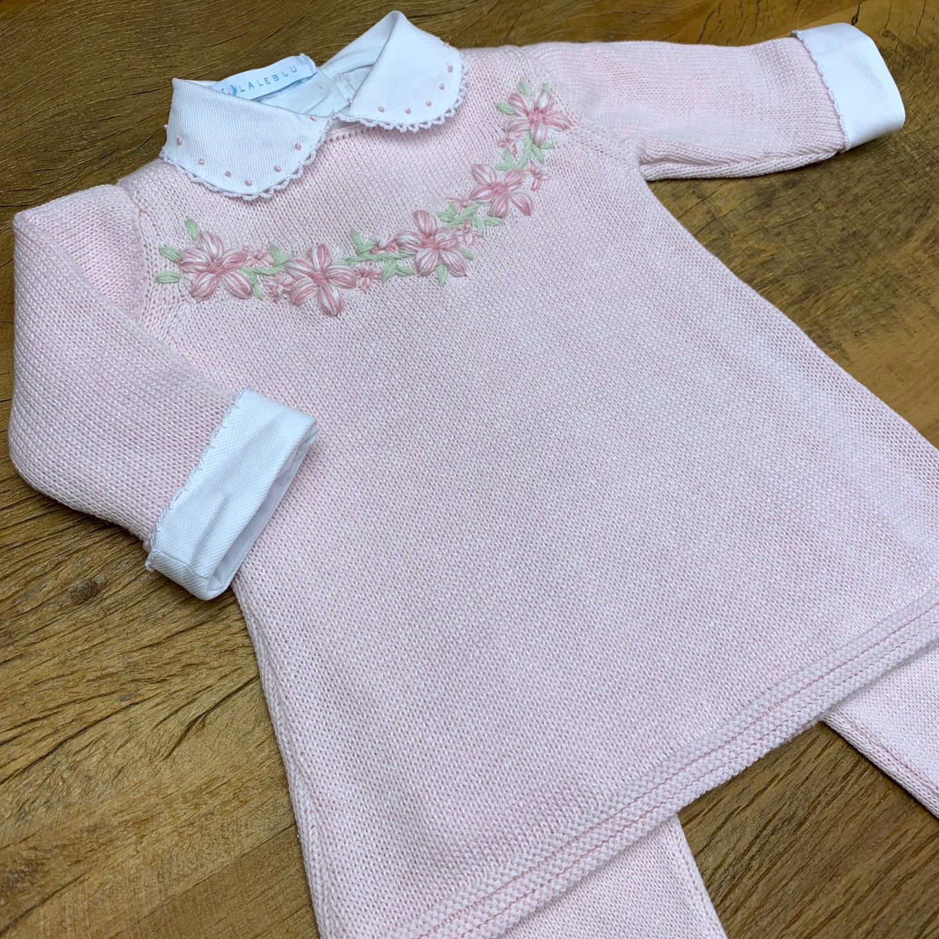 Vestido e Calça Filipa Rosa Pastel para Bebê | Laleblu